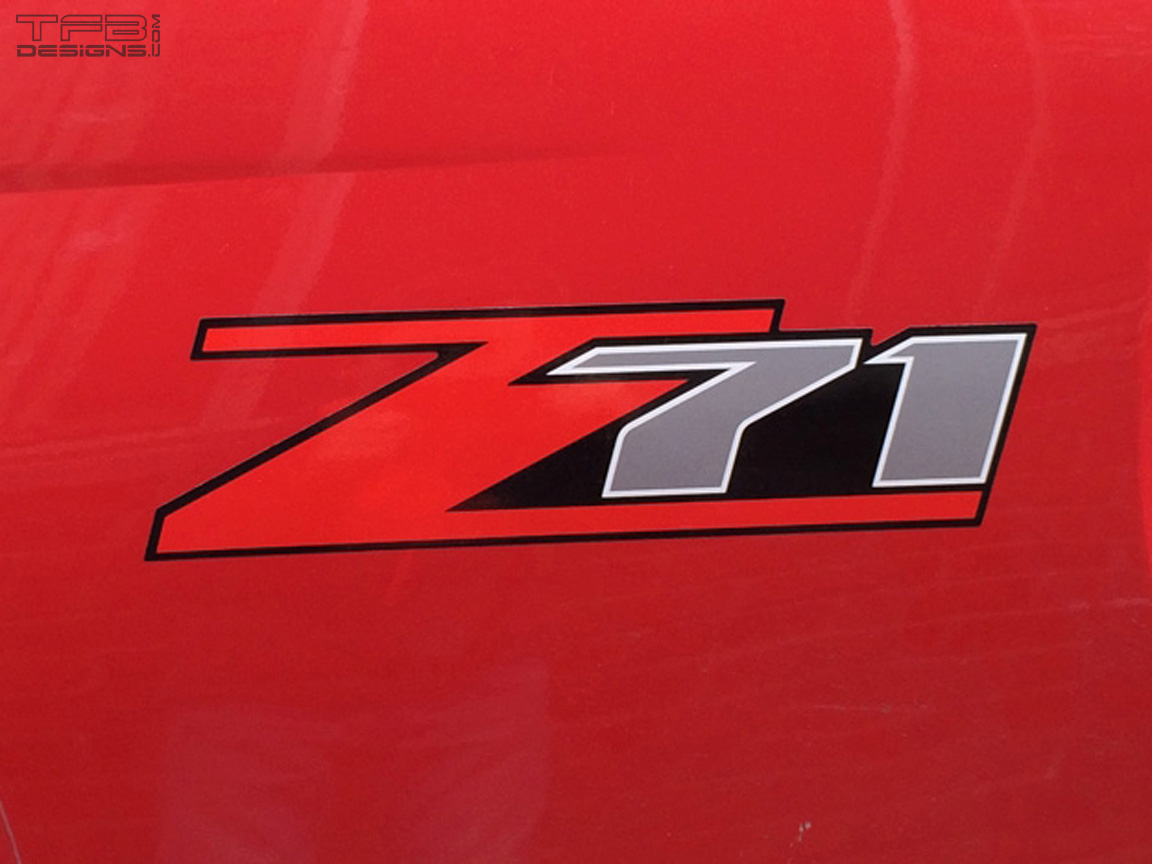 Z71 Decal 6" Long - GMC Canyon Chevy Colorado Silverado Tahoe - TFB Designs
